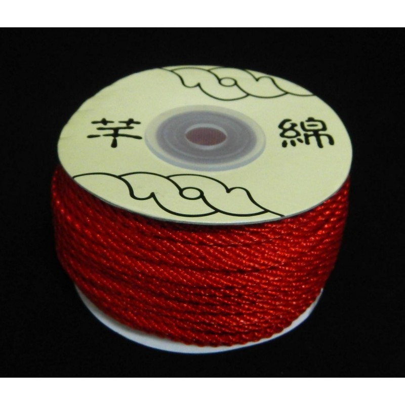 CORD, BRAIDED NYLON, 3.0MM, RED.